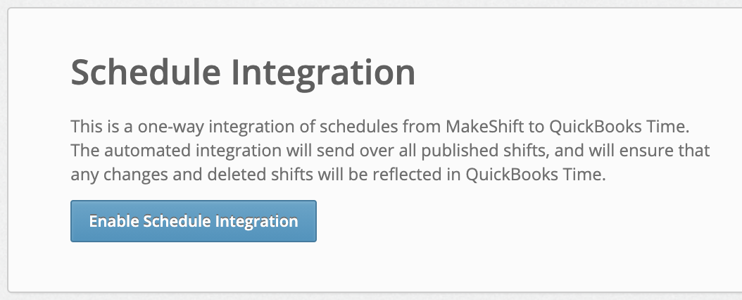 Enabling Schedule Integration